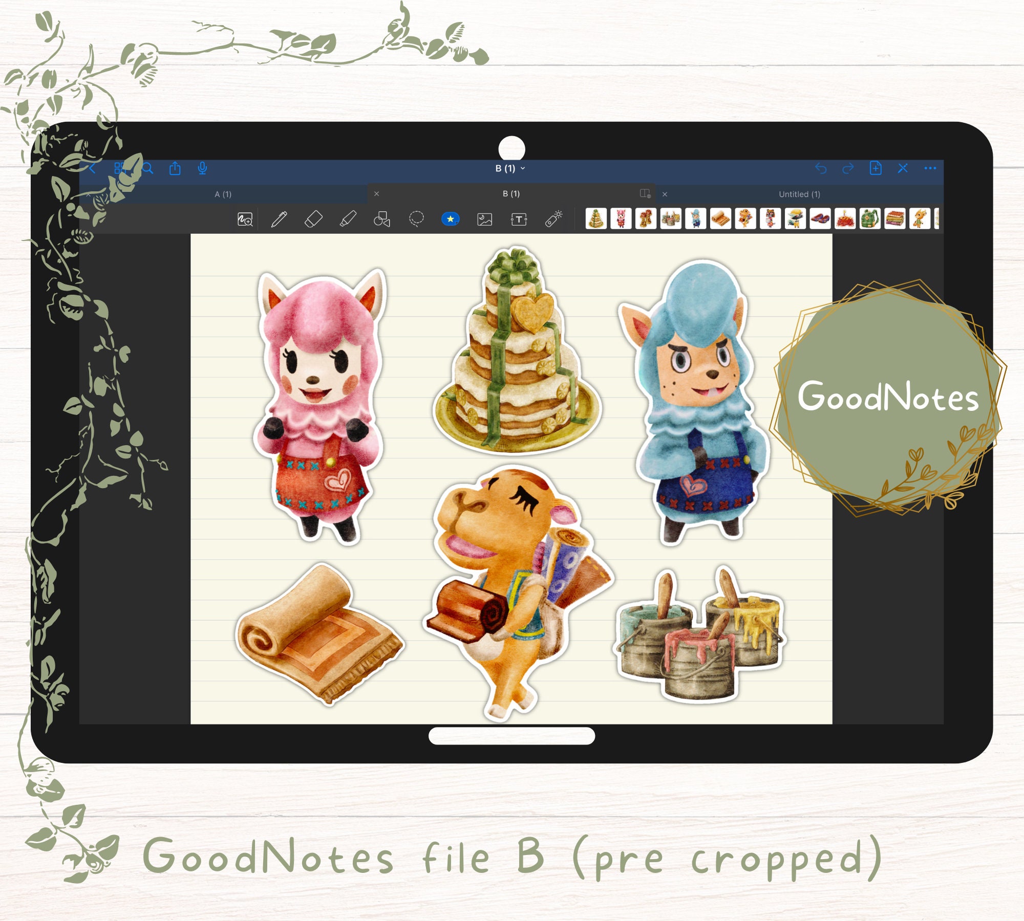 Printable ACNH Digital Stickers | Cliparts, Goodnotes, PNG, PDF - Etsy