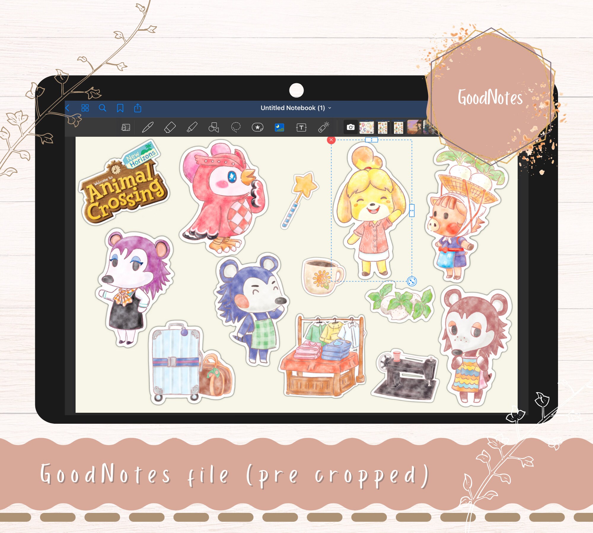 Printable ACNH Digital Stickers | Cliparts, Goodnotes, PNG, PDF - Etsy