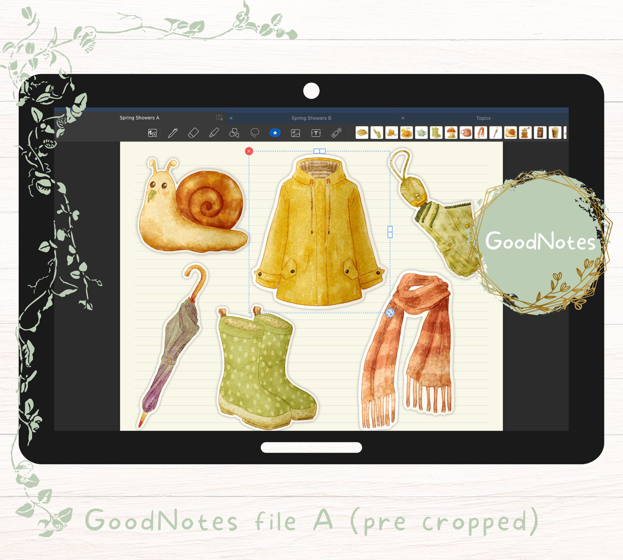 Spring Season Printable Sticker | Goodnotes, Clipart, PDF, PNG - Etsy