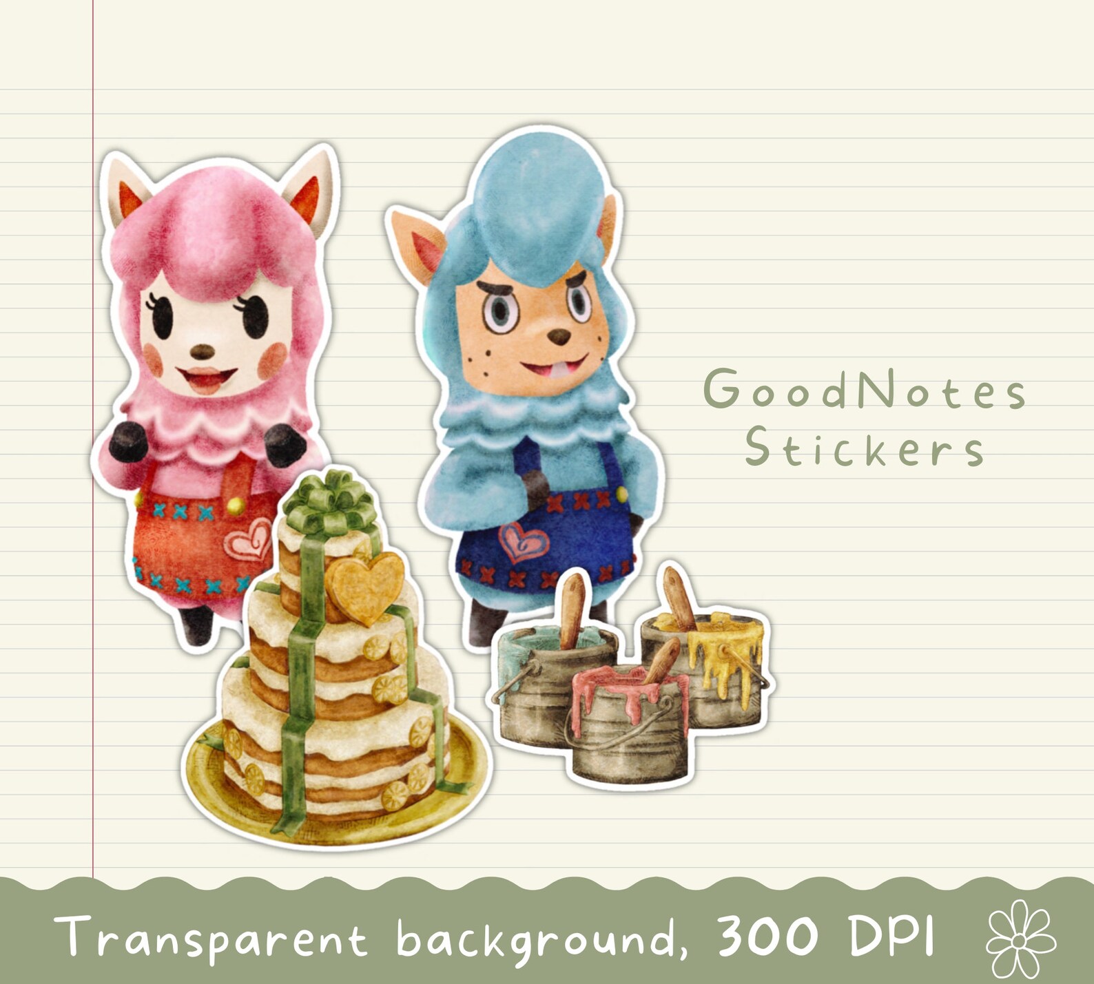 Printable ACNH Digital Stickers | Cliparts, Goodnotes, PNG, PDF - Etsy