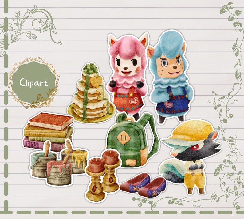Printable ACNH Digital Stickers | Cliparts, Goodnotes, PNG, PDF - Etsy