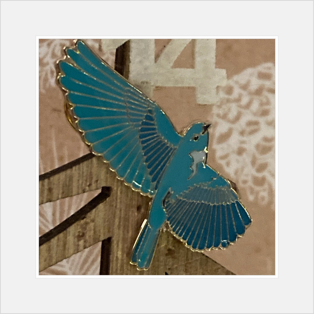Pin Mountain Bluebird in Flight - Pin Flying Mountain Bluebird - Etsy