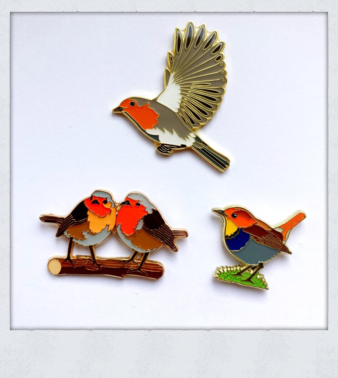 3 Robin Pins 3 Robin Pins - Etsy