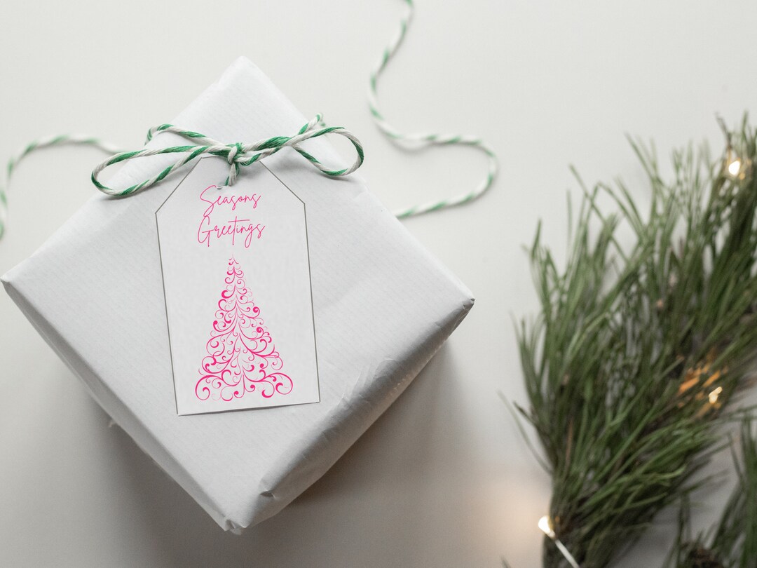 Seasons Greetings Gift Tag Printable, Christmas Gift Tag Printable ...
