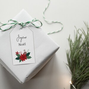 Joyeux Noel Gift Tag Printable, Christmas Gift Tag Printable, Holiday ...