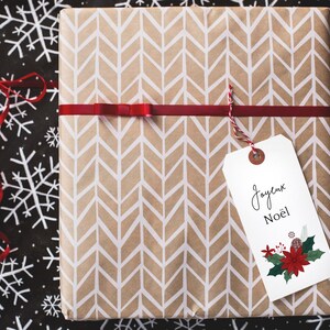 Joyeux Noel Gift Tag Printable, Christmas Gift Tag Printable, Holiday ...