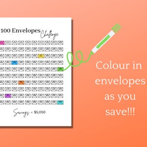 100 Envelopes Savings Challenge | Money Savings Challenge | Savings ...