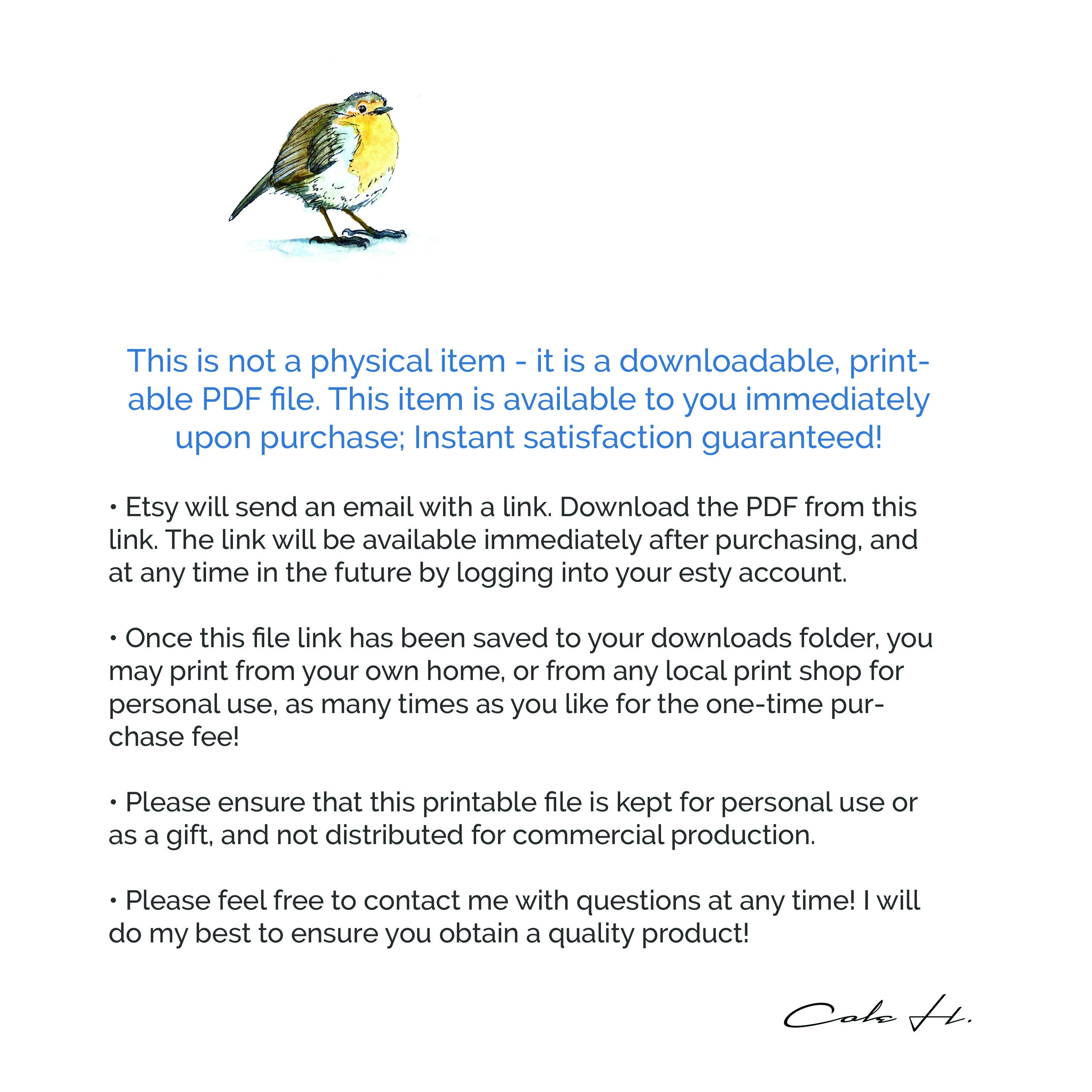 Plant Care Notecards Printable PDF File Download, Care Instruction ...