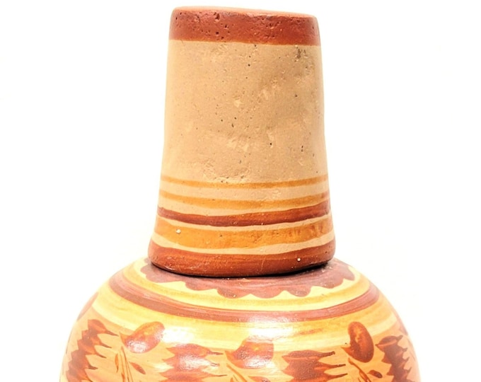 Jarron De Barro Con Vaso | Clay Water Jug With Cup | Mexican Pottery ...
