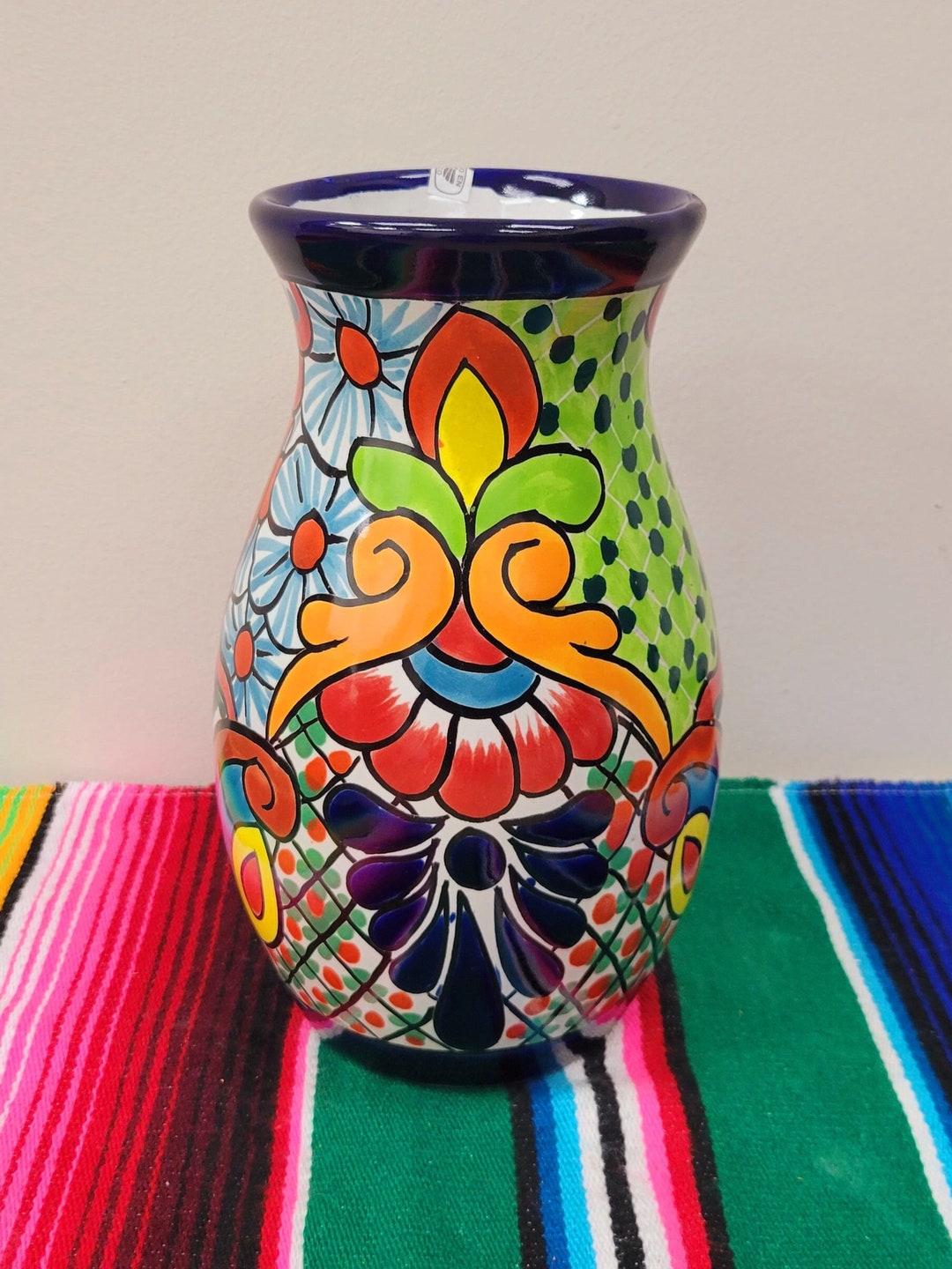 Mexican Pottery Ceramic Flower Vase Design Floral Vase - Etsy