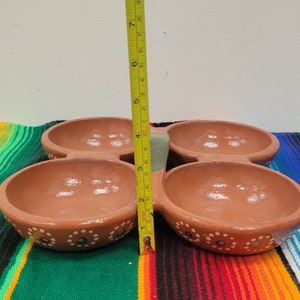 Handmade 4 Section Salsero | Mexican Dip Tray | Appetizer Clay Salsa ...