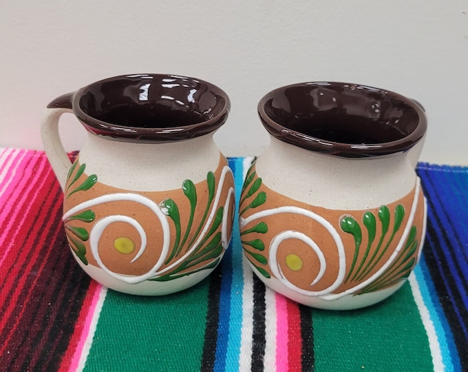 SET of 2 Handmade Coffee Cups | Tea Cups | Mexico Pottery | Mexican ...