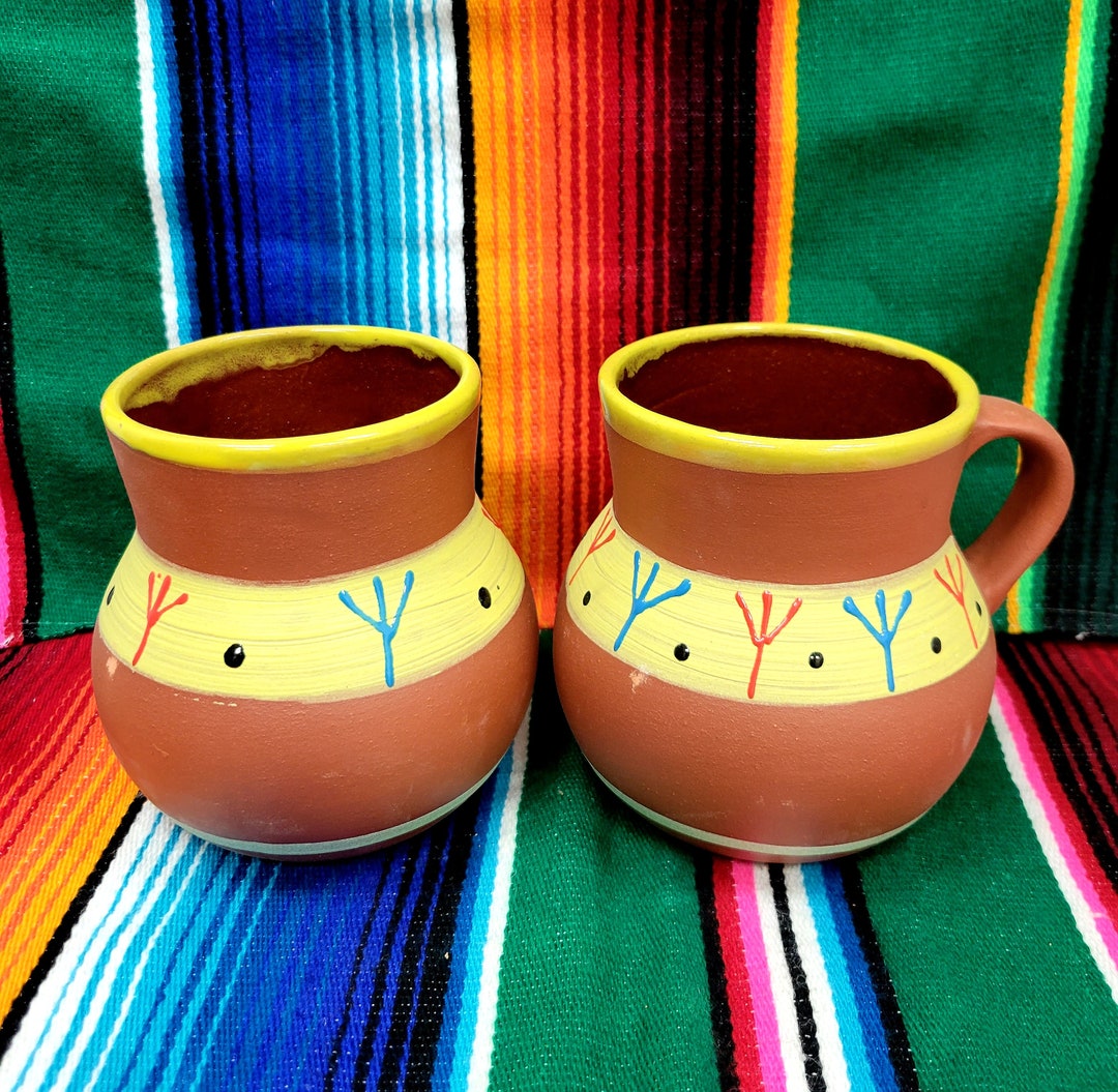 SET of 2 LARGE Barro Coffee Cups Handmade Clay Cups Coffee Clay Cups - Etsy