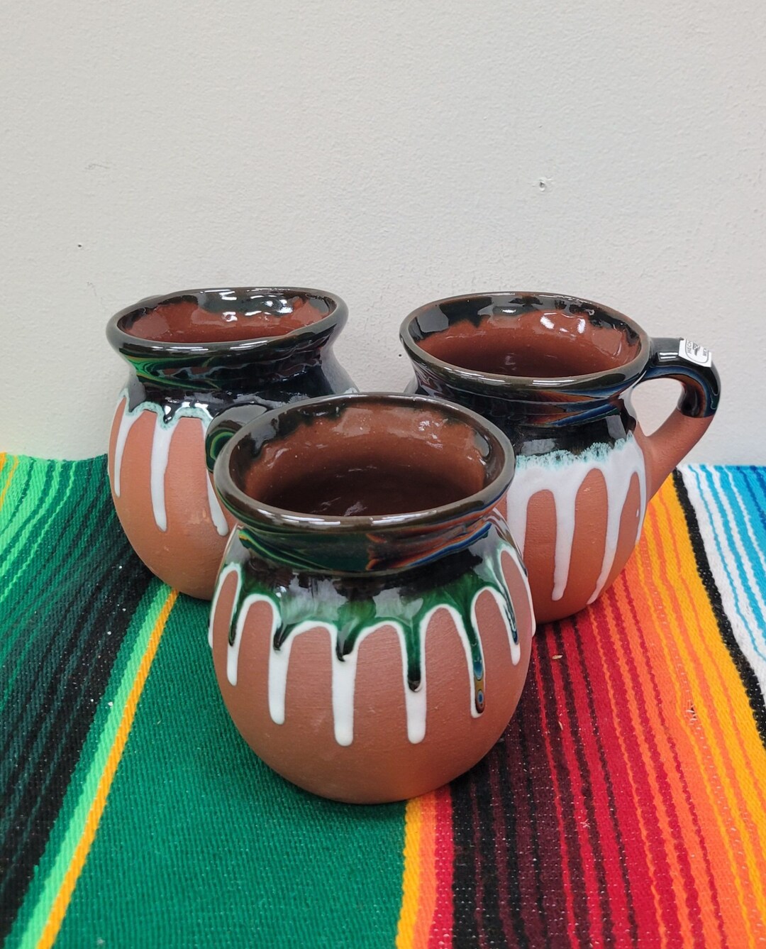 SET of 3 Ceramic Lagrima Barro Coffee Mug| Mexican Coffee Mug | Spanish ...