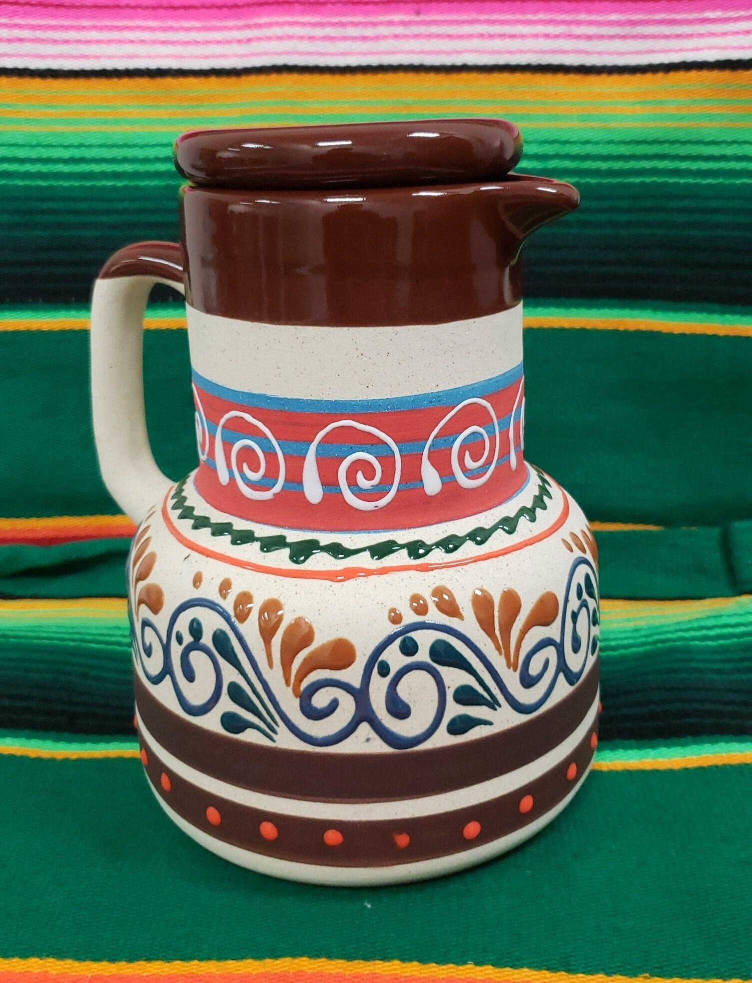 Water Jug With Lid Classic Water Jug Mexican Water Jug | Etsy