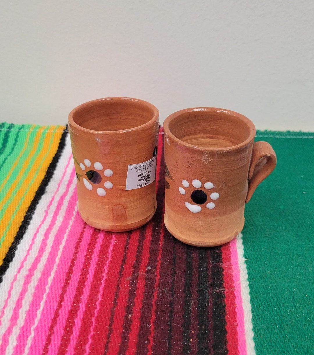 SET of 3 Tequila Shooters | 3 Mexican Tequileros De Barro | Kitchen ...
