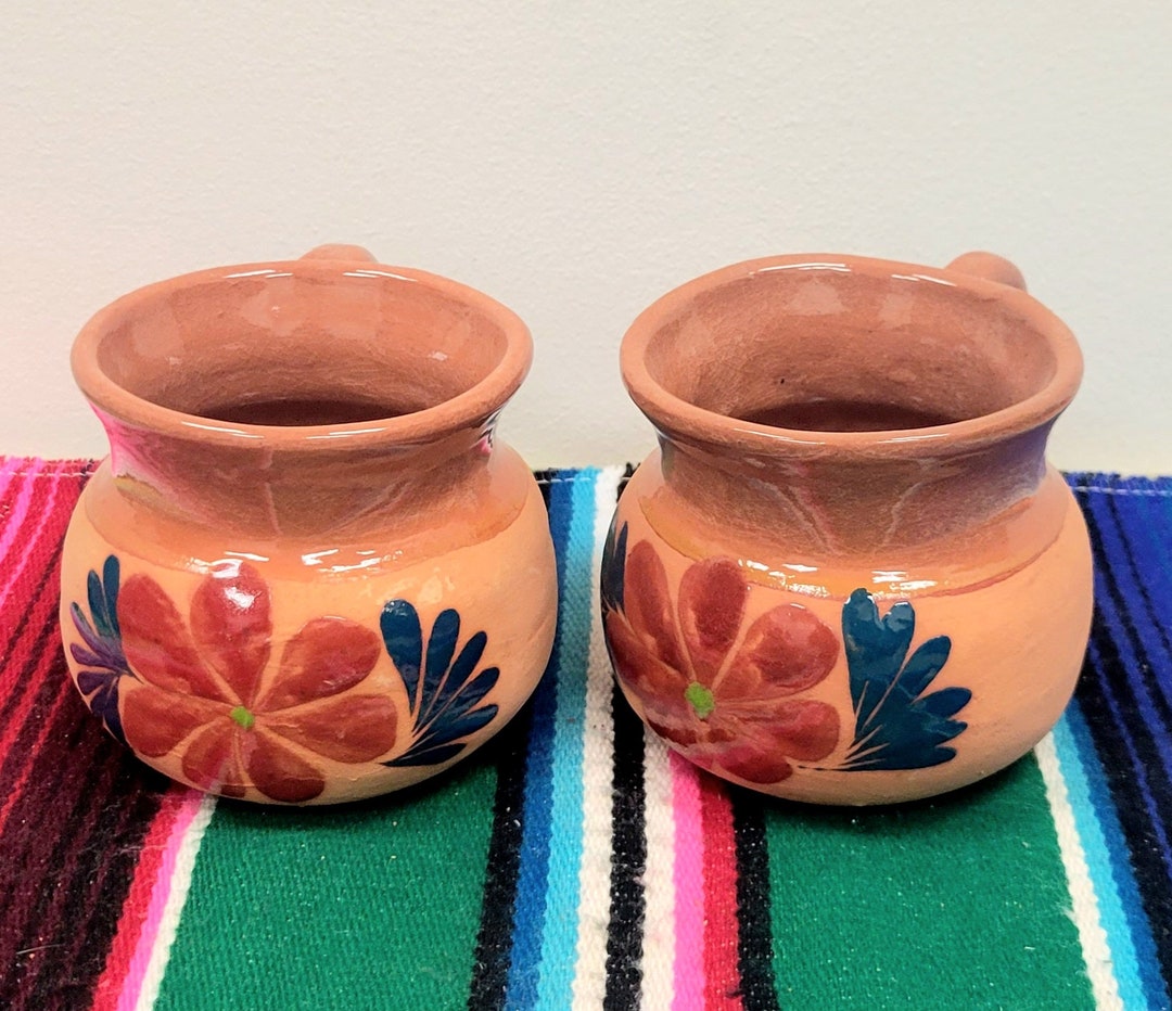 SET of 2 Handmade Coffee Cups Mexican Cups Mexican Pottery Coffee Cups ...