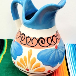 Handmade Engobe Clay Pitcher | Jarro Mexicano | Mexican Water Pitcher ...