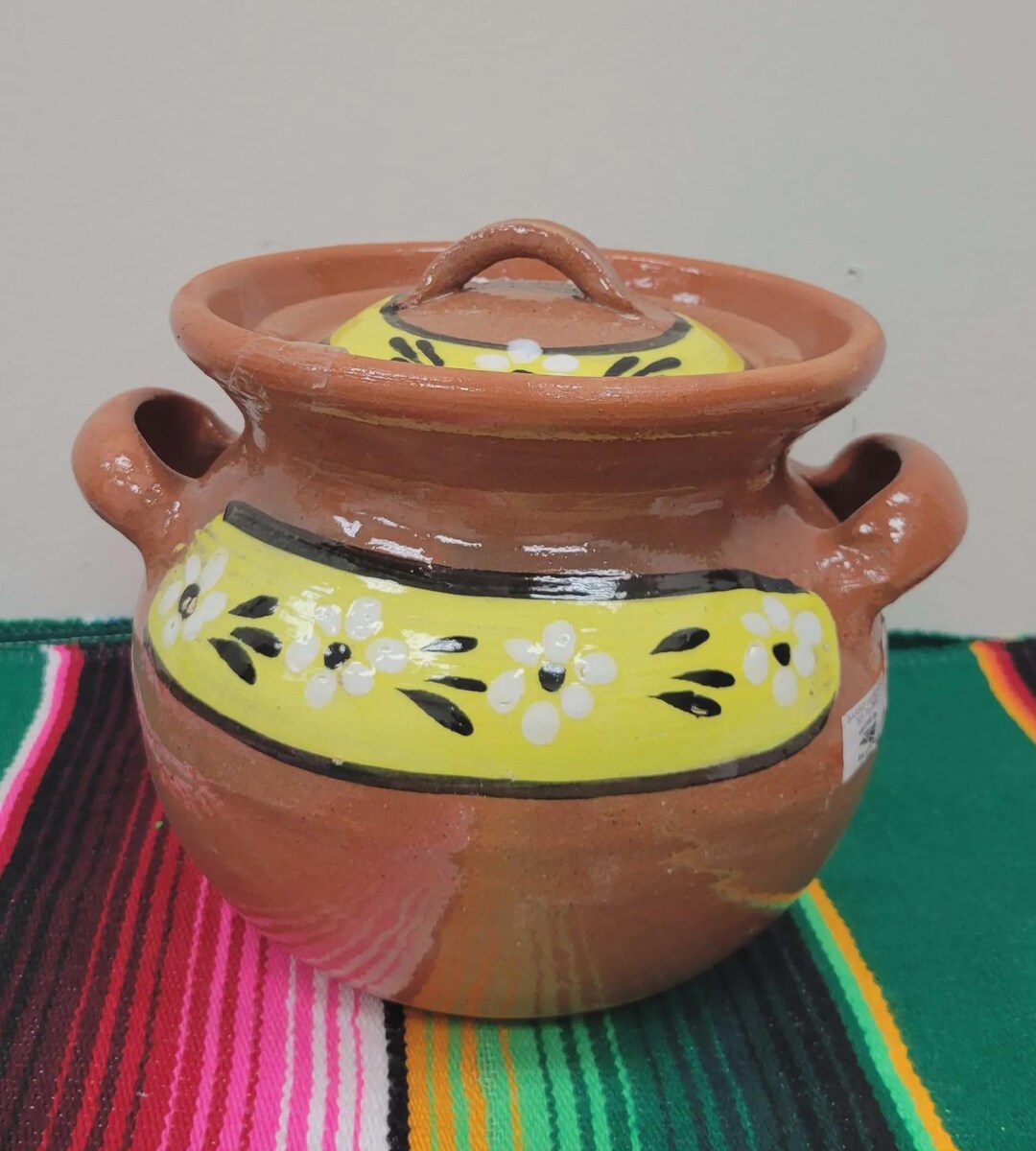 Handmade Bean Pot | Ollita De Barro | Olla Con Tapa | Pot With Lid ...