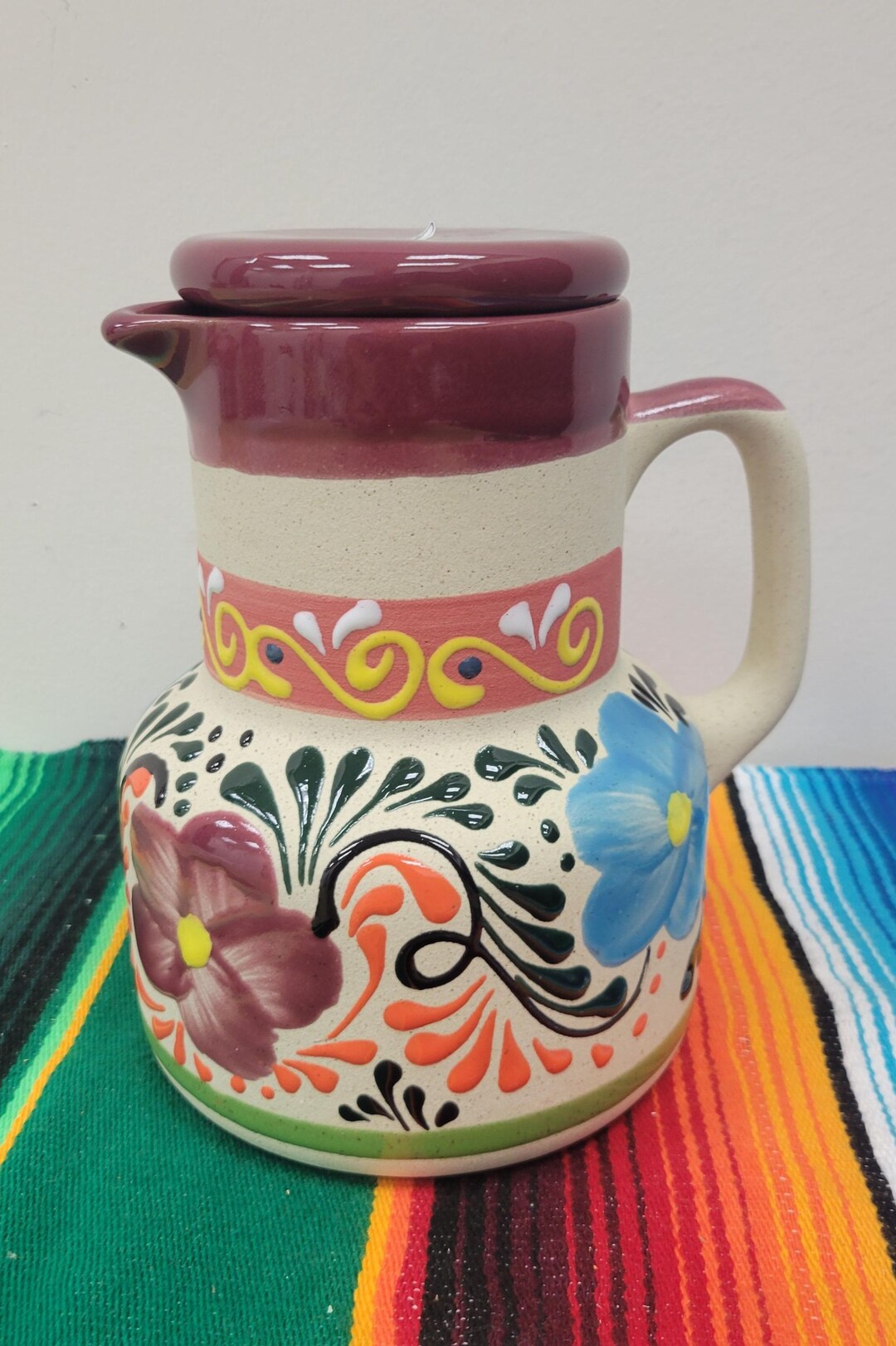 Water Jug With Lid Classic Water Jug Mexican Water Jug With Cup/ Lid - Etsy