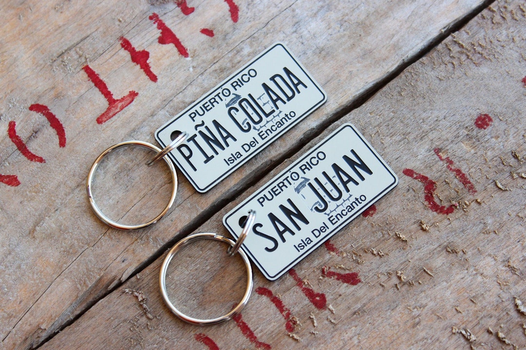 Customizable Personalized Engraved Plastic Keychain - Puerto Rico ...
