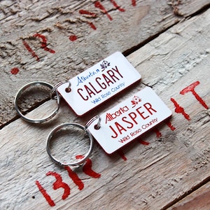 Customizable Personalized Engraved Plastic Keychain - Canada License ...