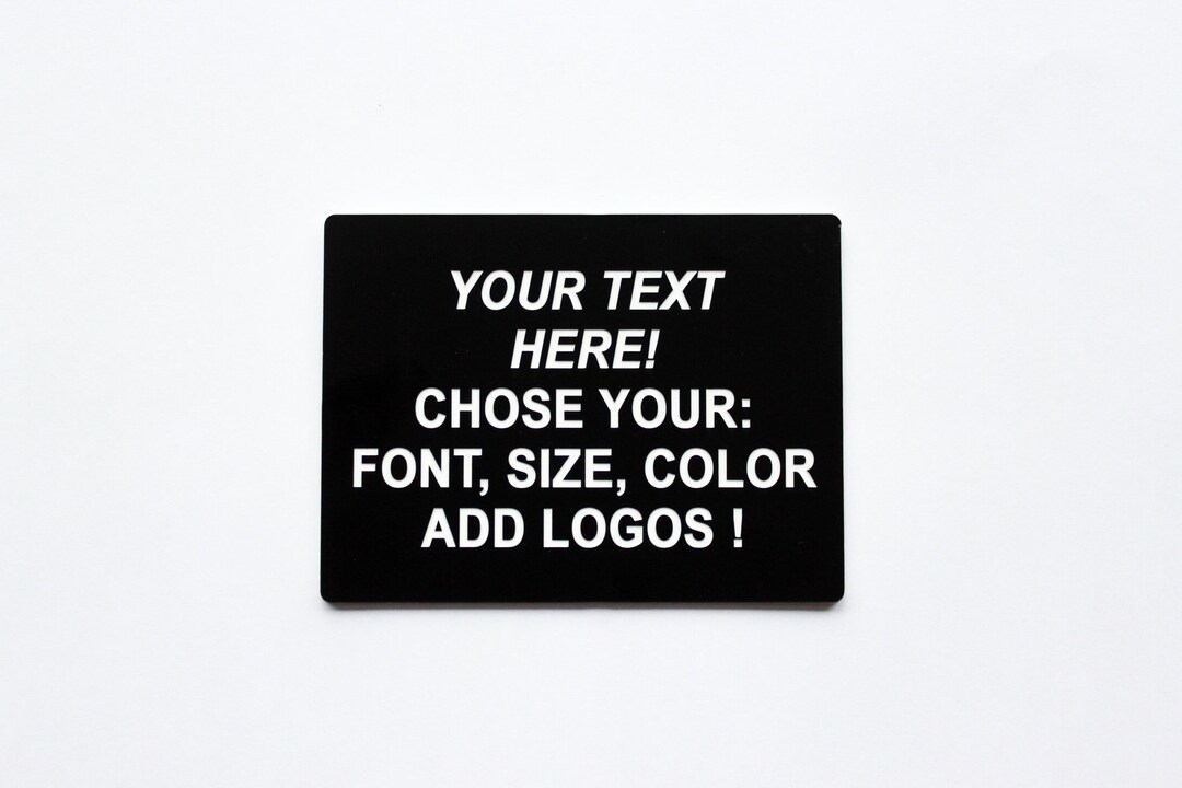 Personalized Engraved Plastic Sign - Custom Text or Logo - Office ...