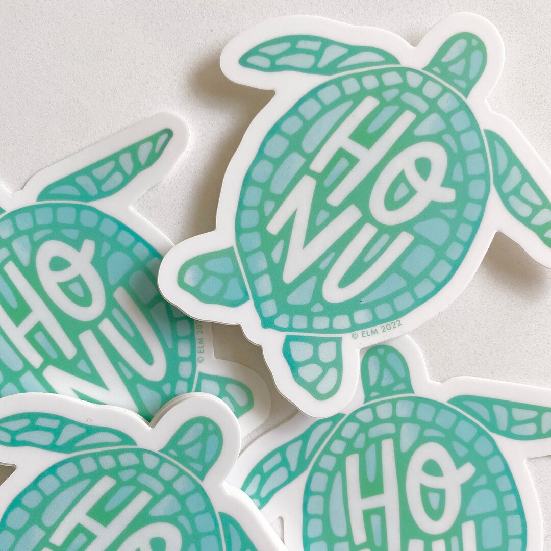 Honu Hawaiian Green Sea Turtle Vinyl Sticker - Etsy
