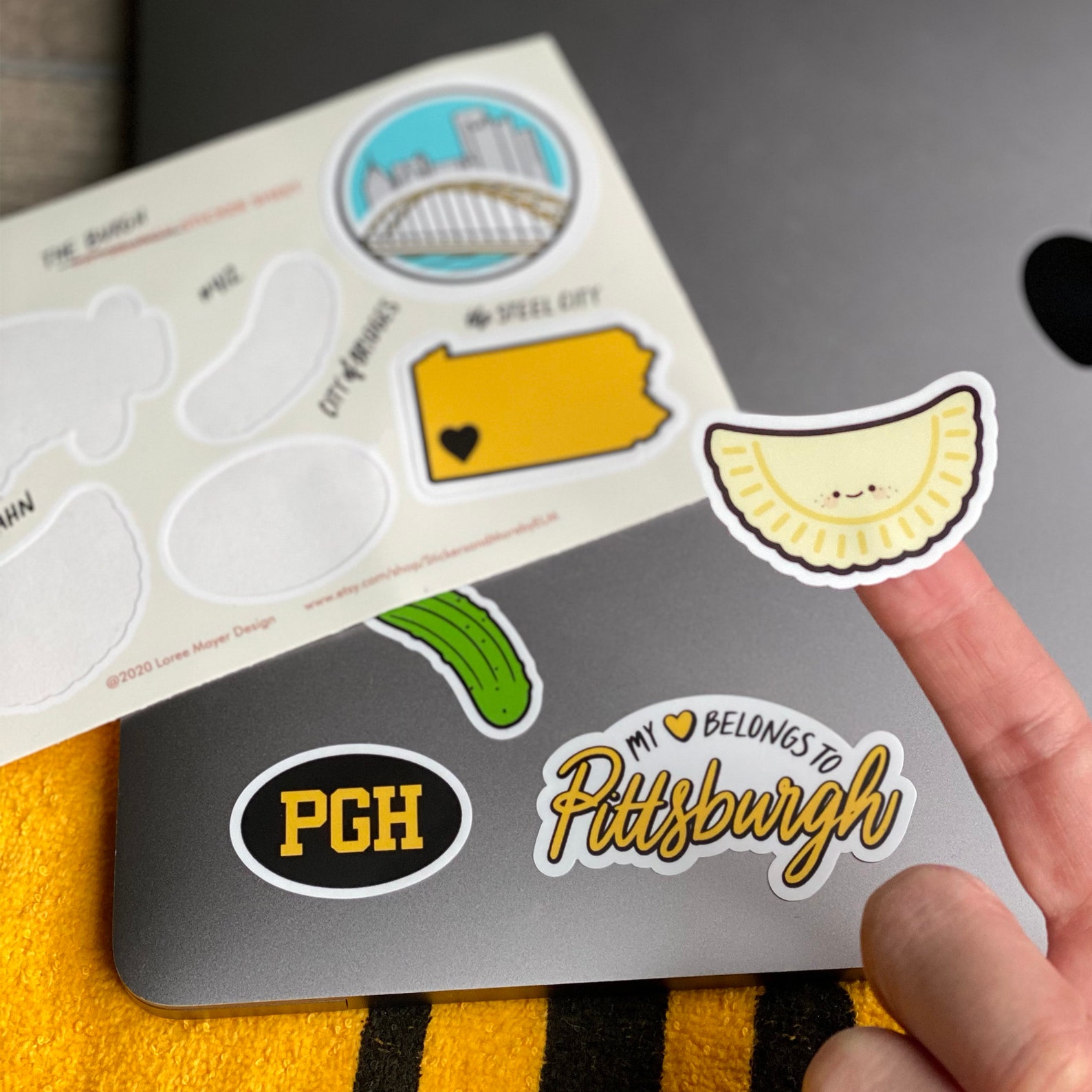 Black and Gold Pittsburgh Vinyl Sticker Sheet | Etsy