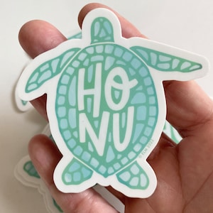 Honu Hawaiian Green Sea Turtle Vinyl Sticker - Etsy