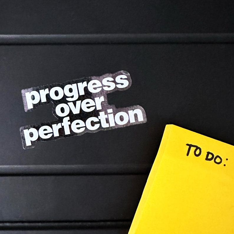 Progress Over Perfection Clear Vinyl Sticker - Etsy