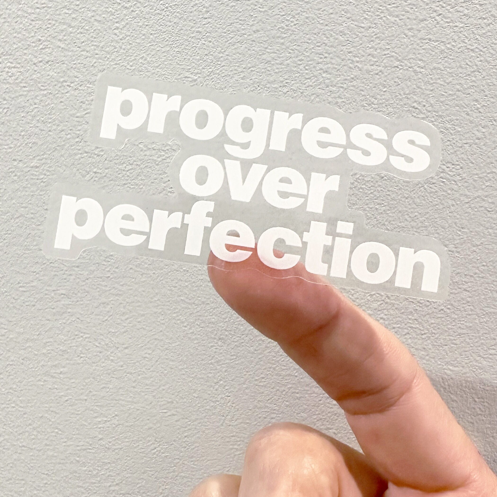 Progress Over Perfection Clear Vinyl Sticker - Etsy