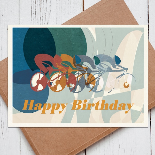 Printable Cycling Birthday Card - Etsy