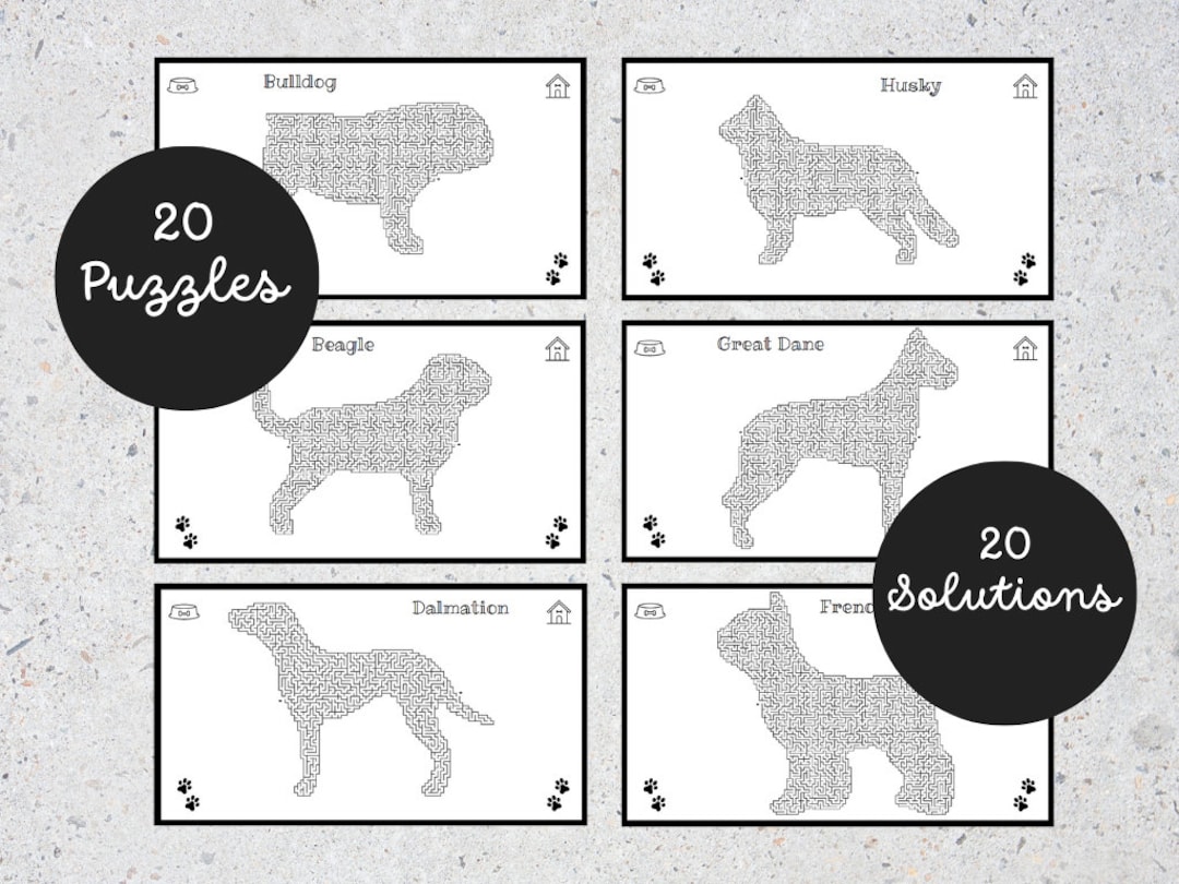 Dog Maze Activity Bundle | Printable Activity Sheet Book | Digital ...