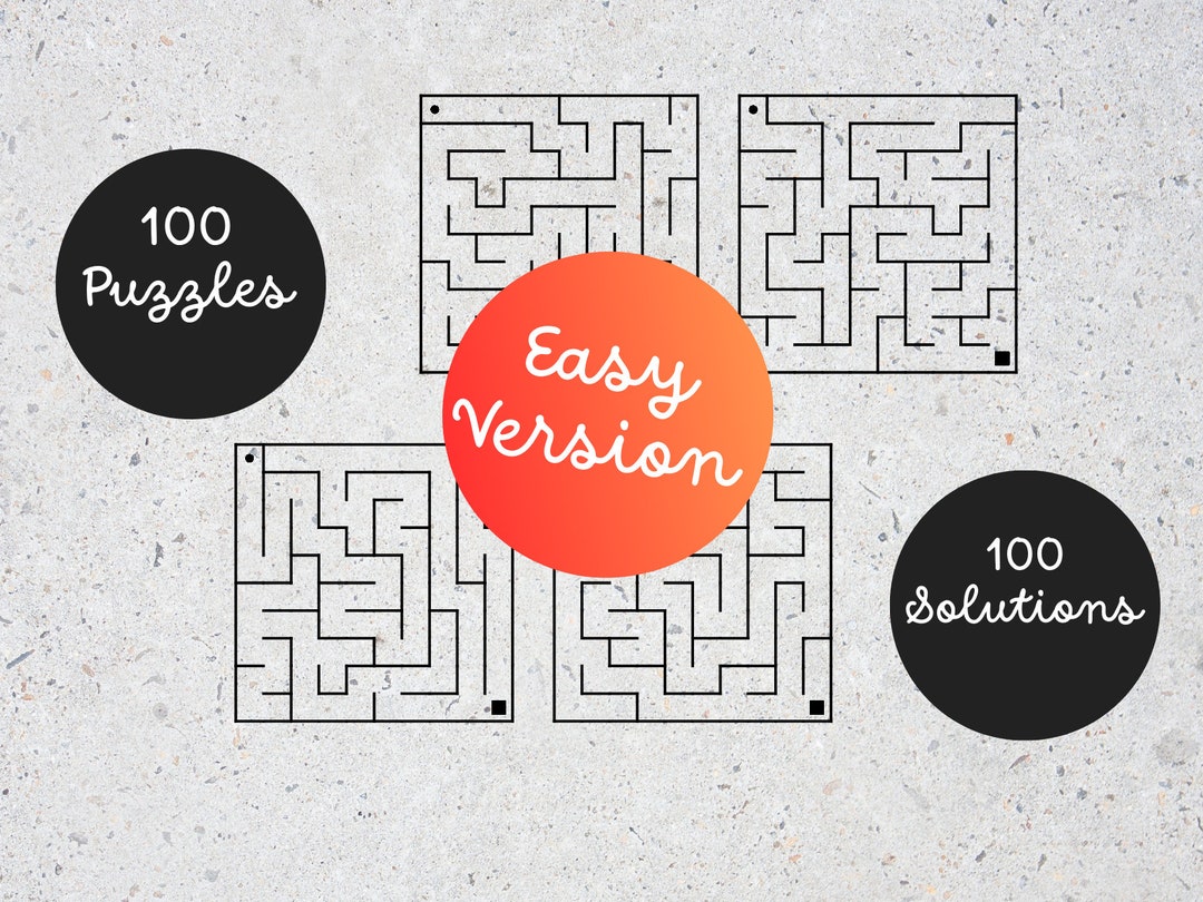 Easy Maze Activity Bundle | 100 Unique Printable Activity Sheets and ...