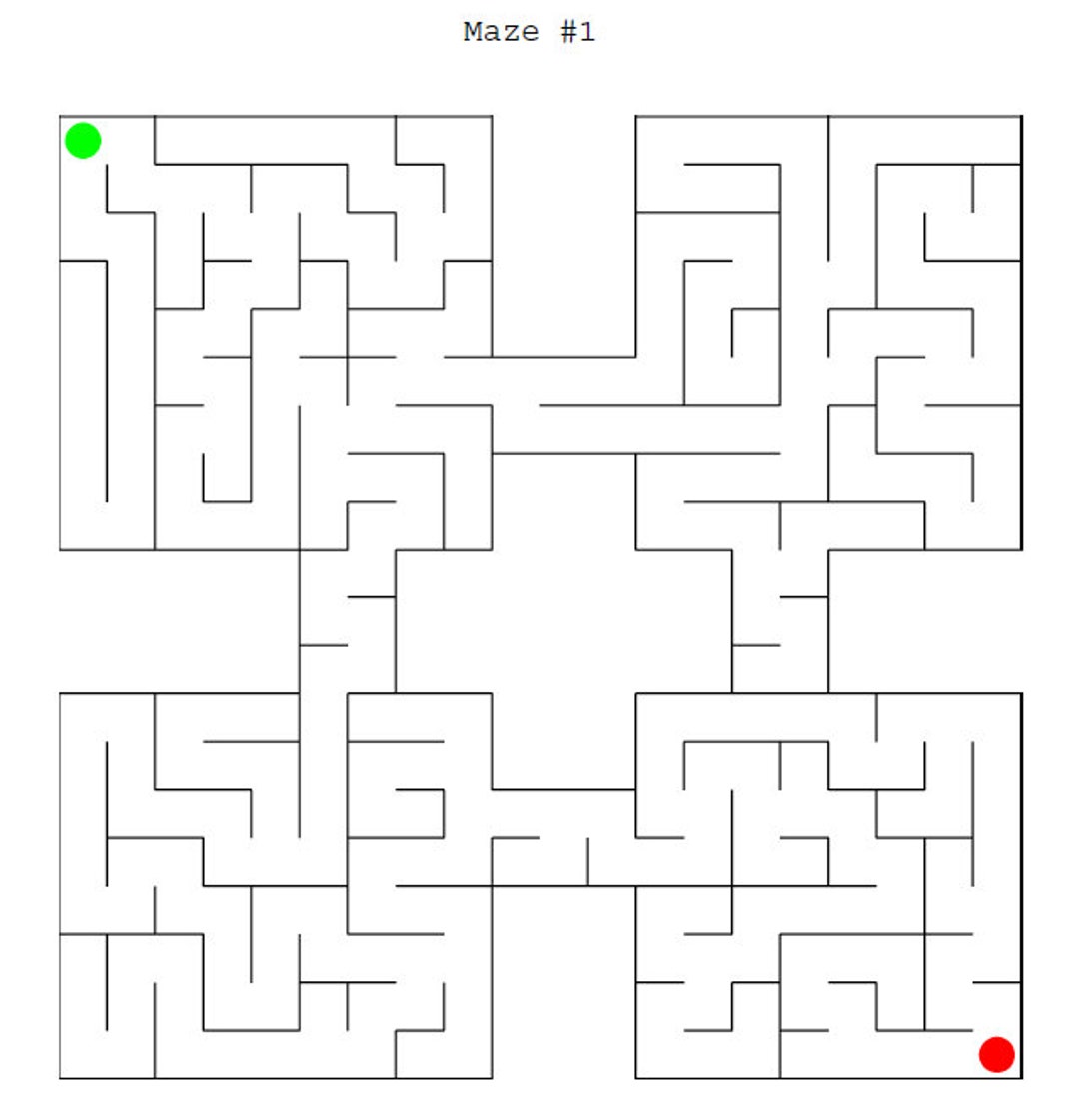 Quad Maze Bundle | 50 Unique Printable Activity Sheets and Solutions ...