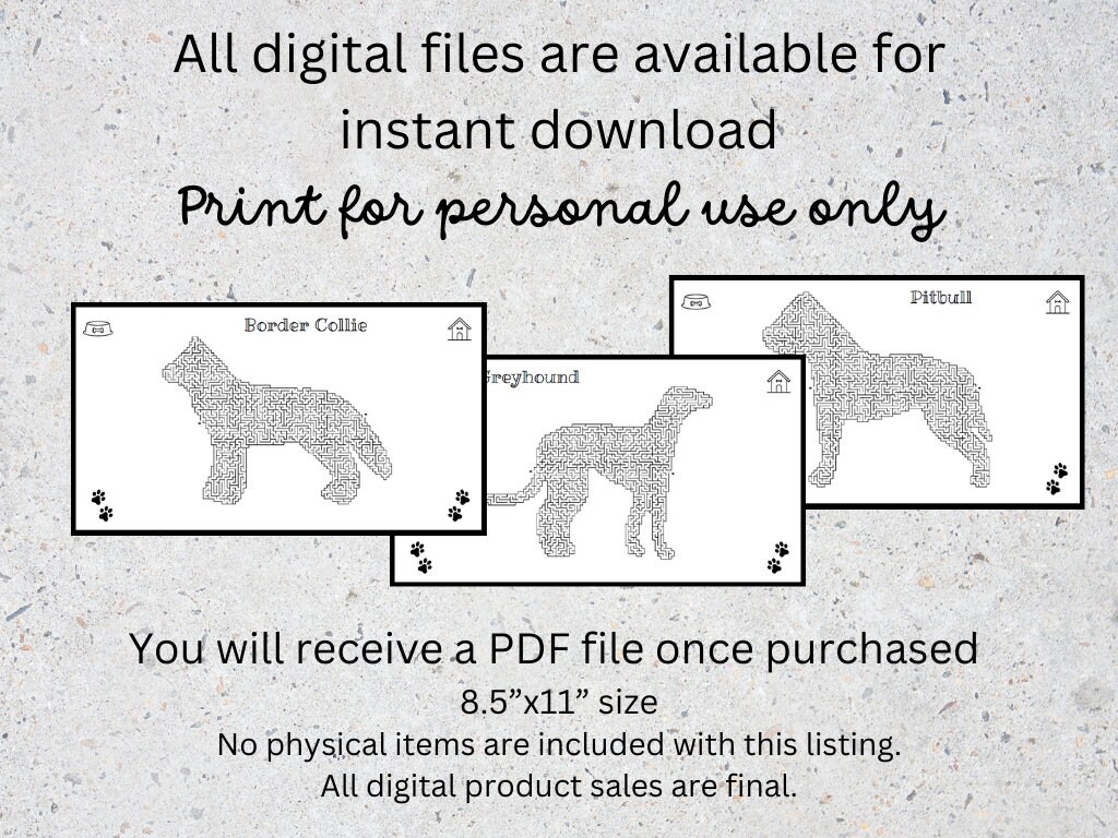 Dog Maze Activity Bundle | Printable Activity Sheet Book | Digital ...