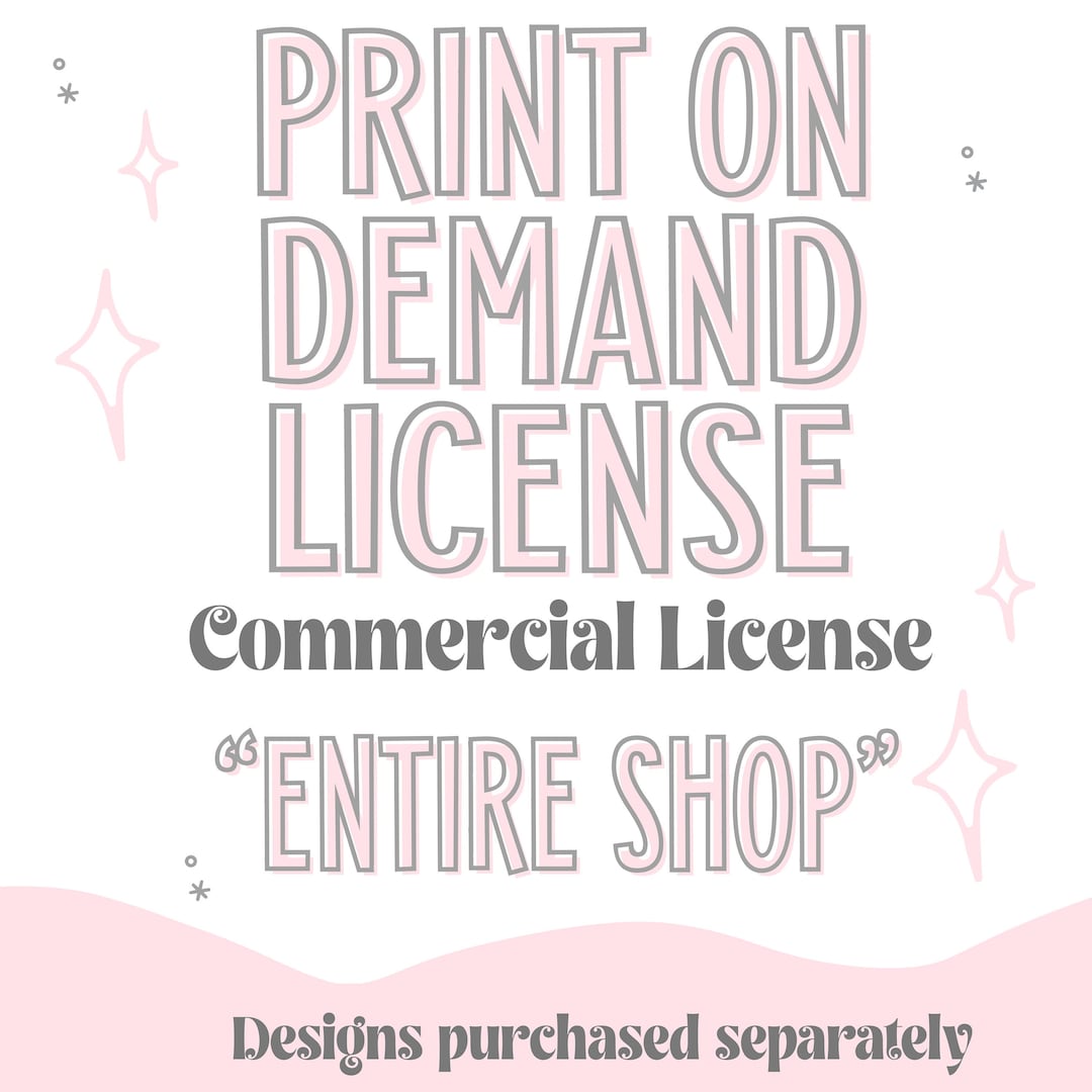 POD Print-on-demand Commercial License | One Time Purchase License for ...