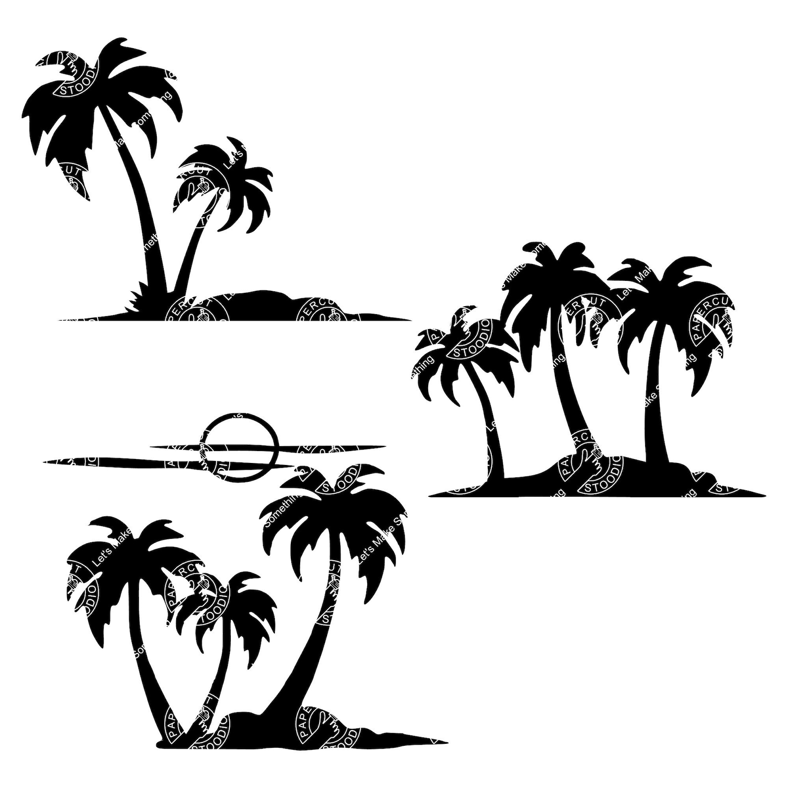 Palm Tree Bundle Svg Vector Silhouette Tropical Beach Island - Etsy