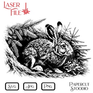 Laser Engrave File, Hare Den SVG, Lightburn Glowforge Signs Cutting ...