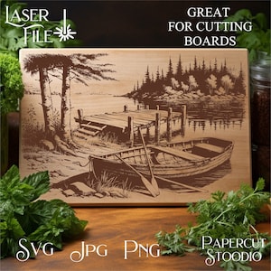 Laser Engrave File, the Old Boat Svg, Lightburn Glowforge for Cabin ...