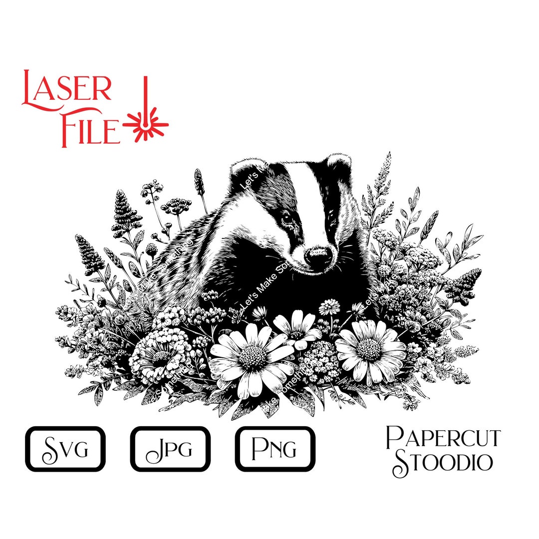 Laser Engrave File, Daisy Badger SVG, Lightburn, Digital Download for ...
