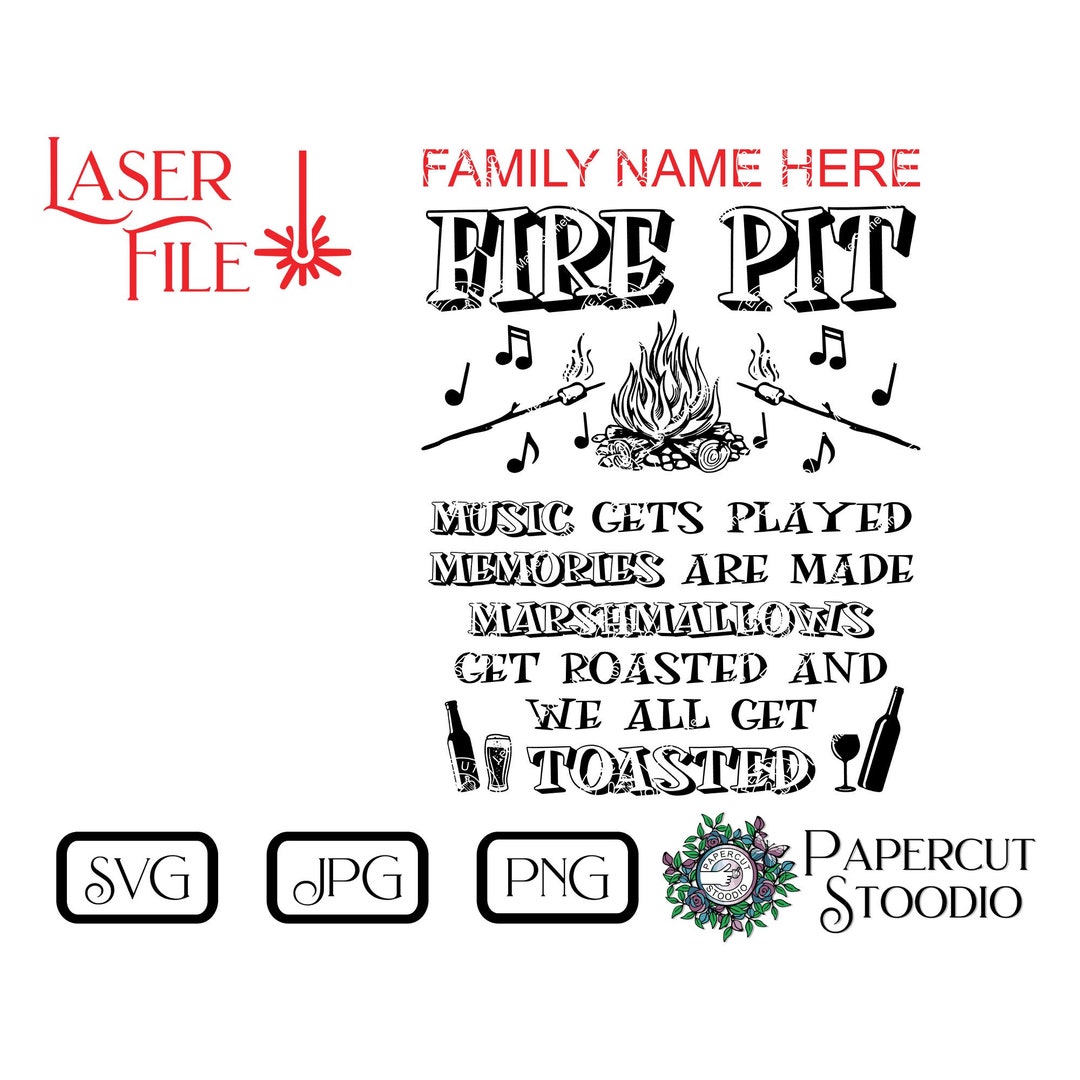 Laser Engrave File Fire Pit Svg, Png Jpg Digital Download Fire ...