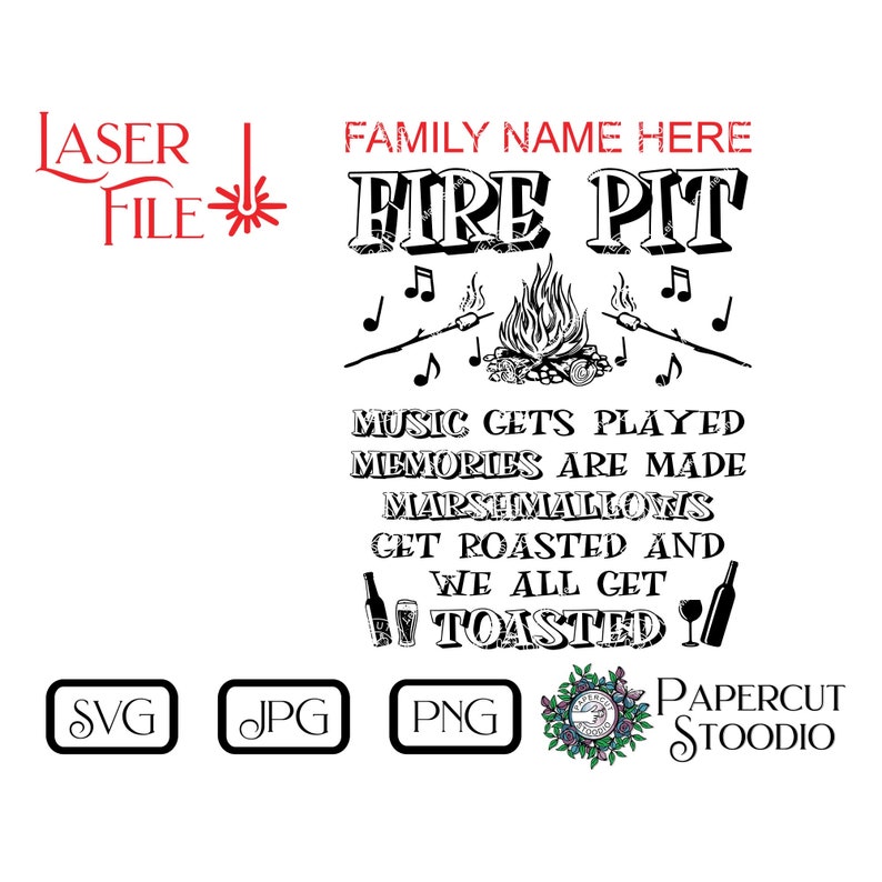 Laser Engrave File Fire Pit Svg Png Jpg Digital Download Fire - Etsy