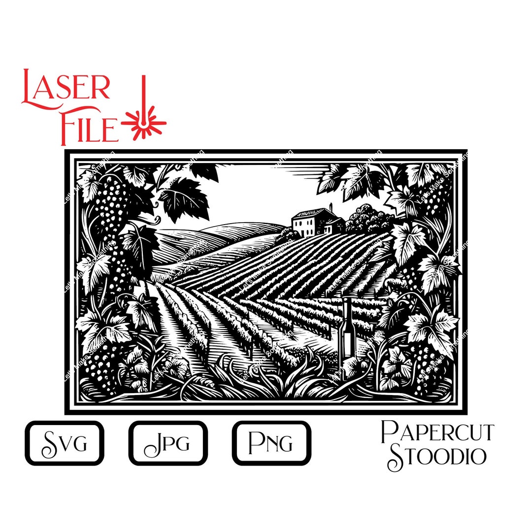 Laser Engrave File, Vineyard Svg Cutting Board Charcuterie Board ...