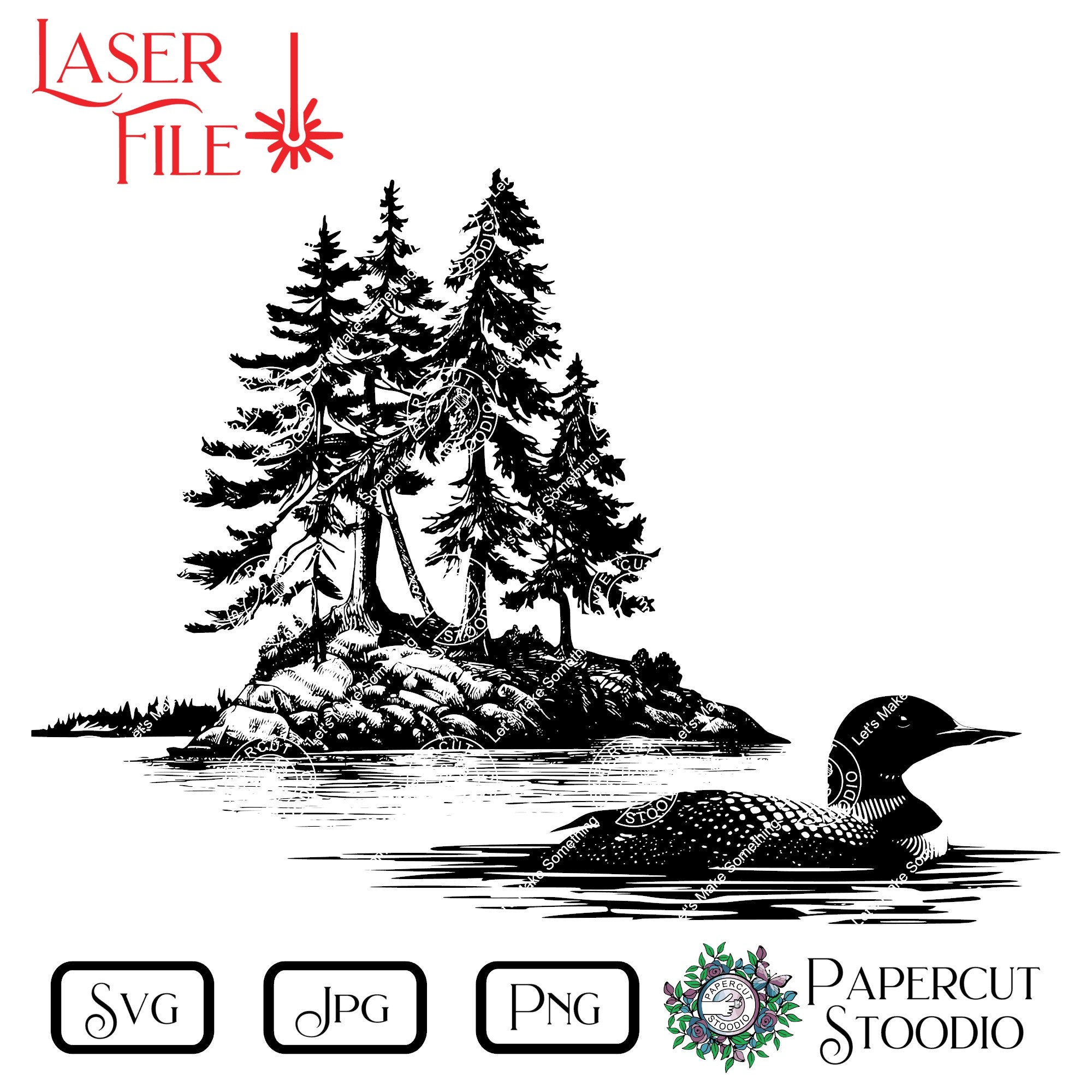 Lake Loon SVG Laser Engrave File Lightburn Glowforge Digital - Etsy Canada