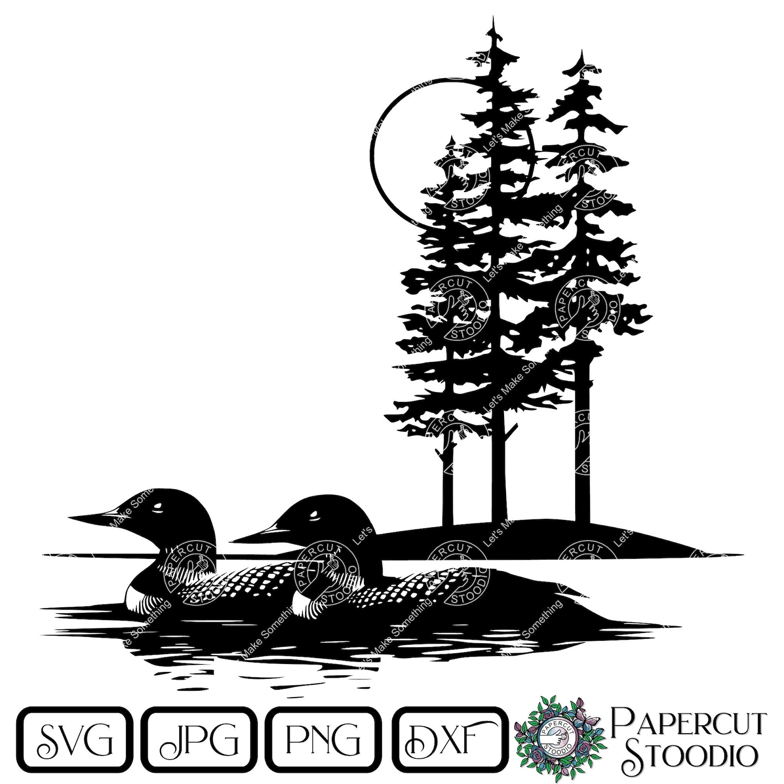 Lake Loons Svg Png Jpg DXF Nature Wilderness Forest for DIY - Etsy