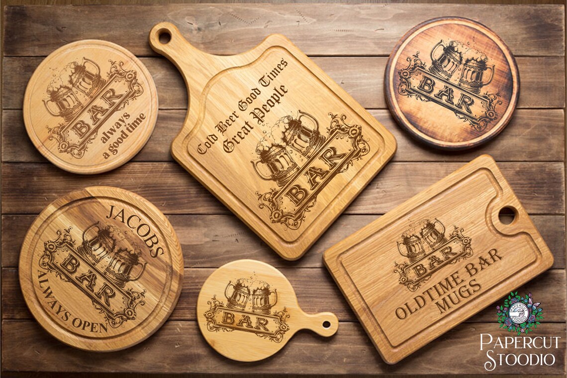 Laser Engrave File, Old-time Bar Mugs Svg, Digital Download for Laser ...