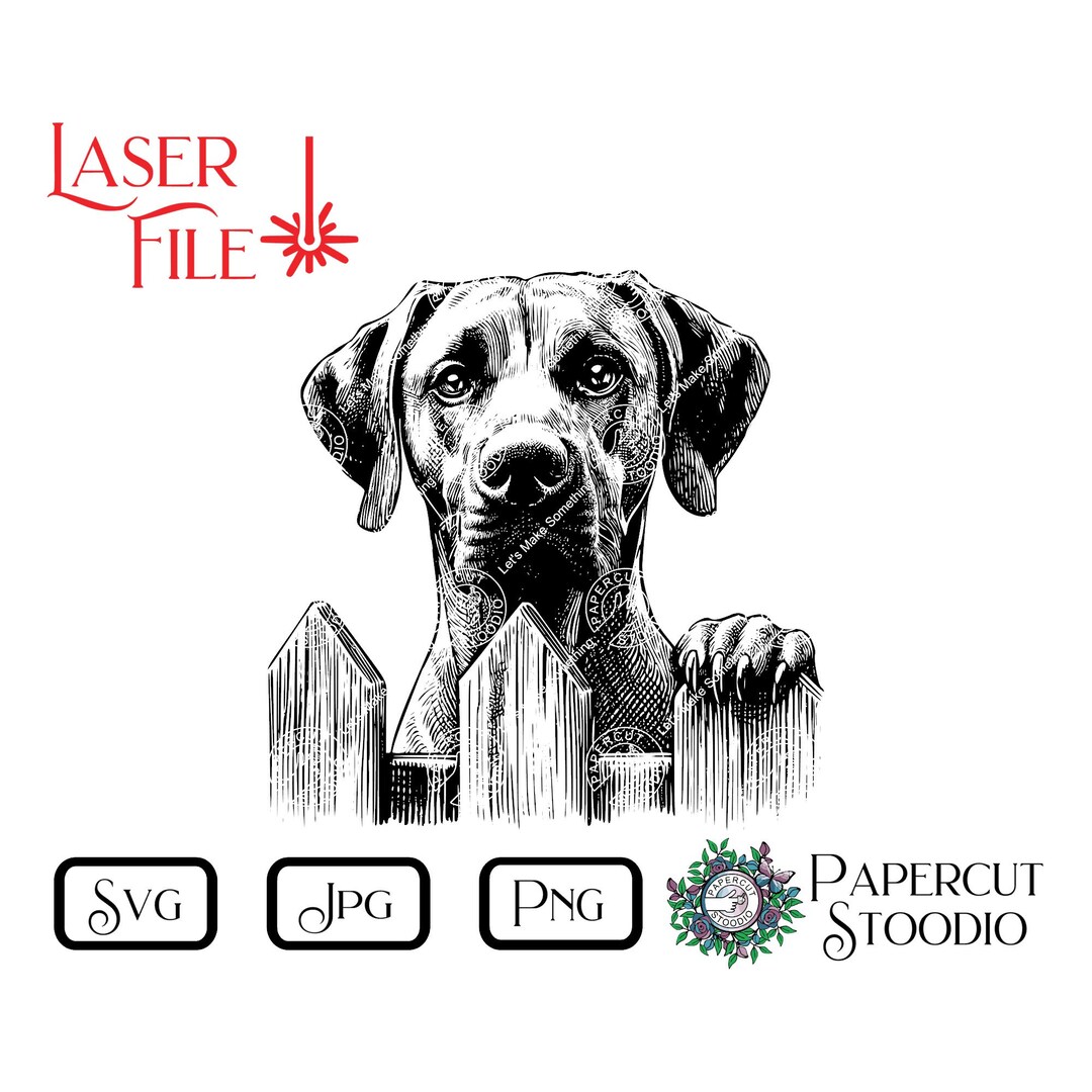 Laser Engrave File, Rhodesian Ridgeback Dog Peek SVG, DIY Door Hanger ...
