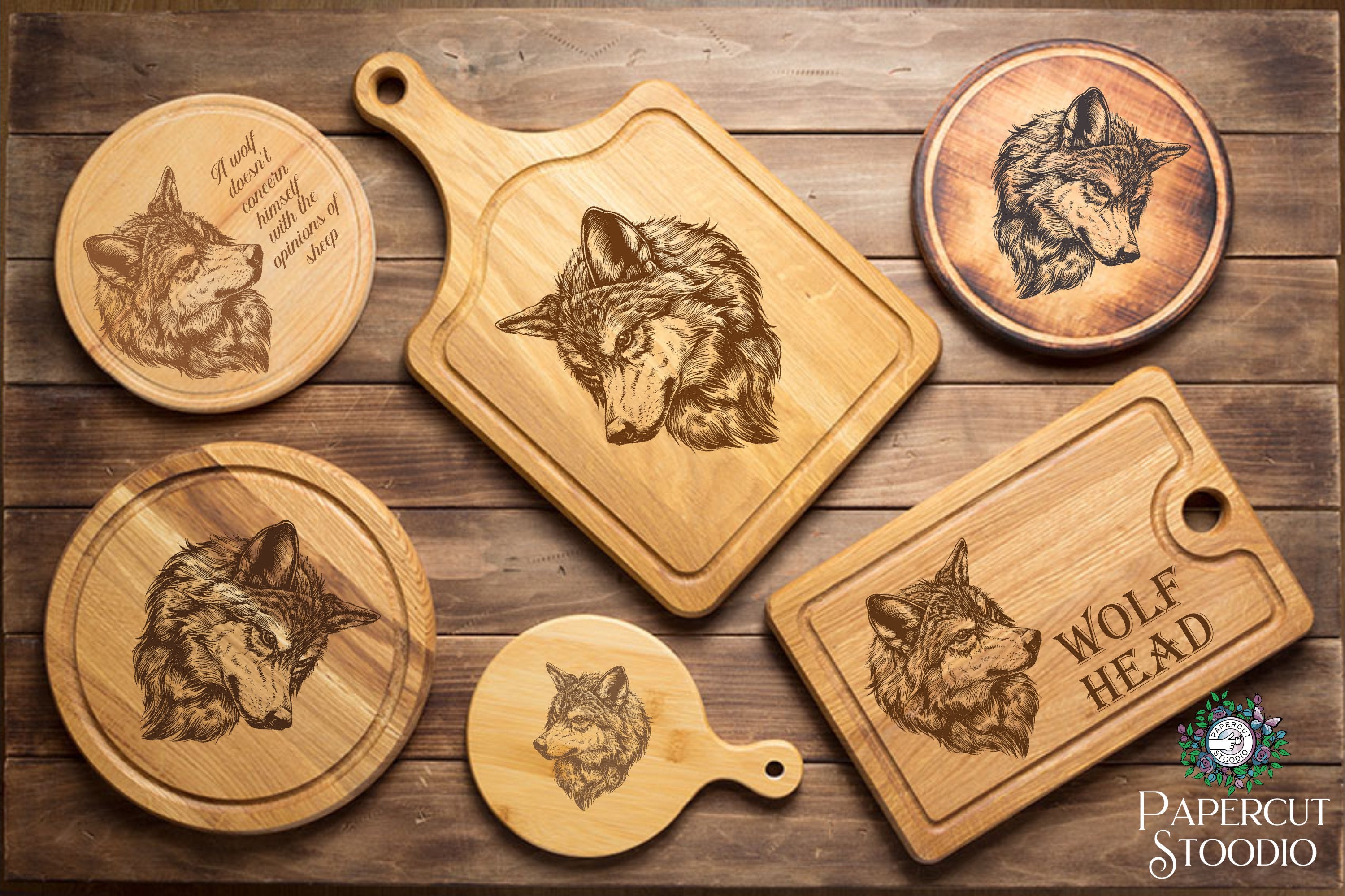 Laser Engrave File Wolf Head SVG Lightburn Glowforge Signs - Etsy Canada